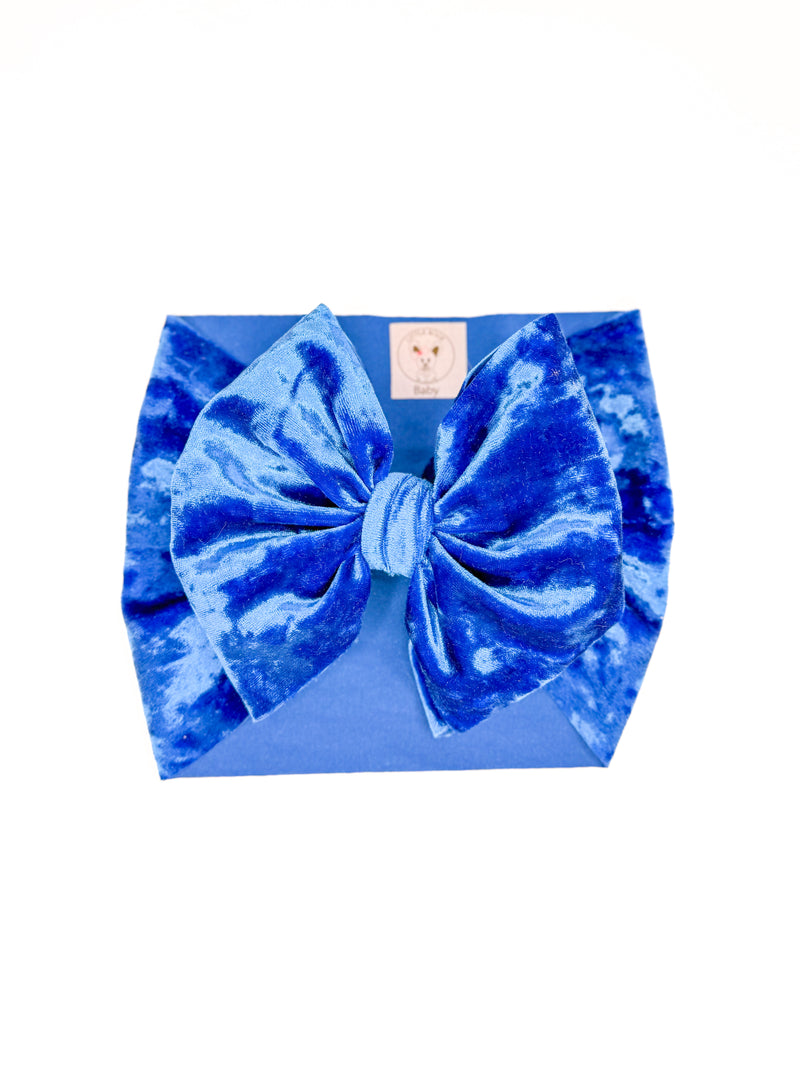 Royal - Crushed Velvet Hair Bow - Made to Order – Little Roo's MN, LLC