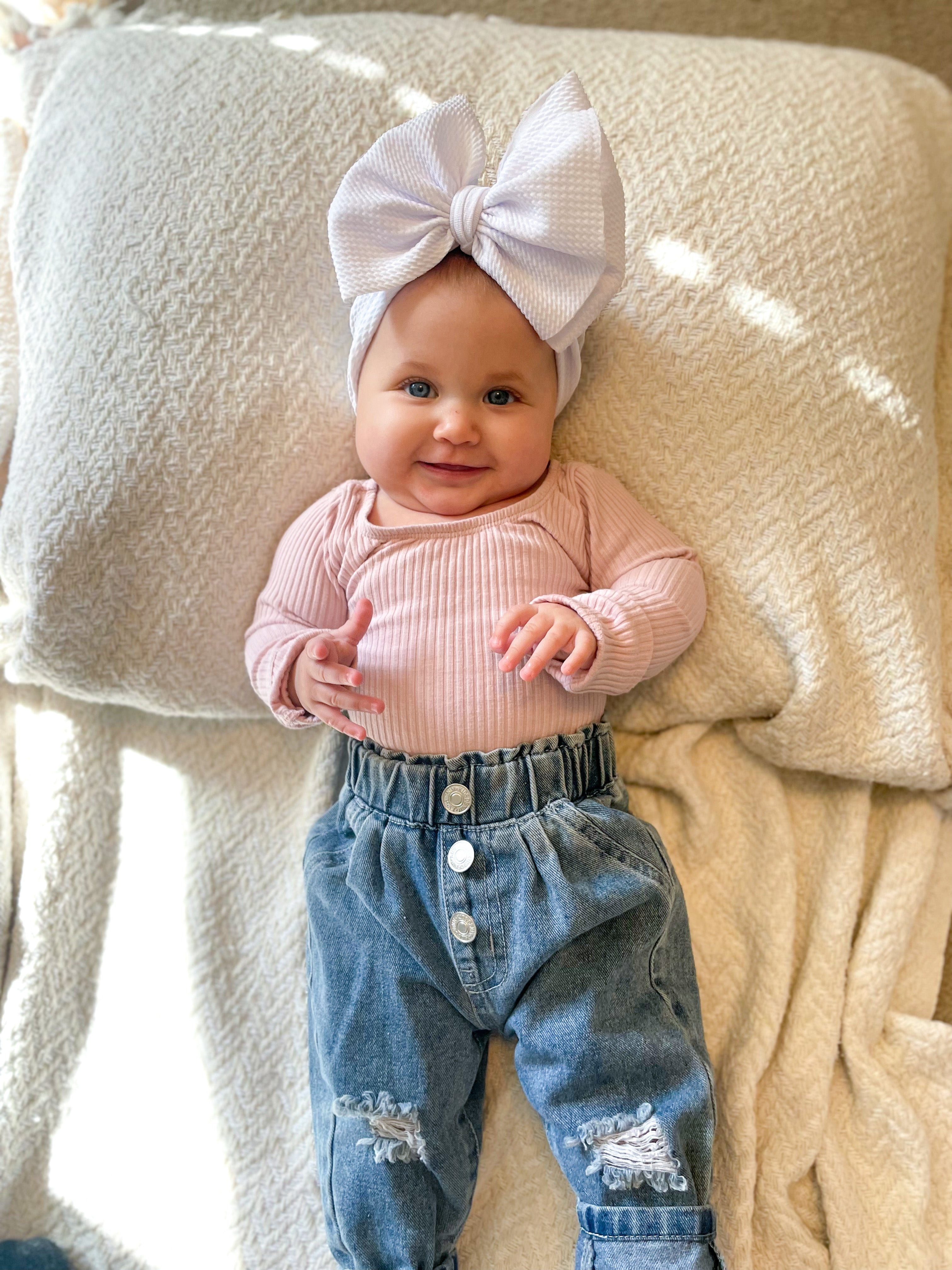 Pure White - Hair Bow - Made to Order – Little Roo's MN, LLC