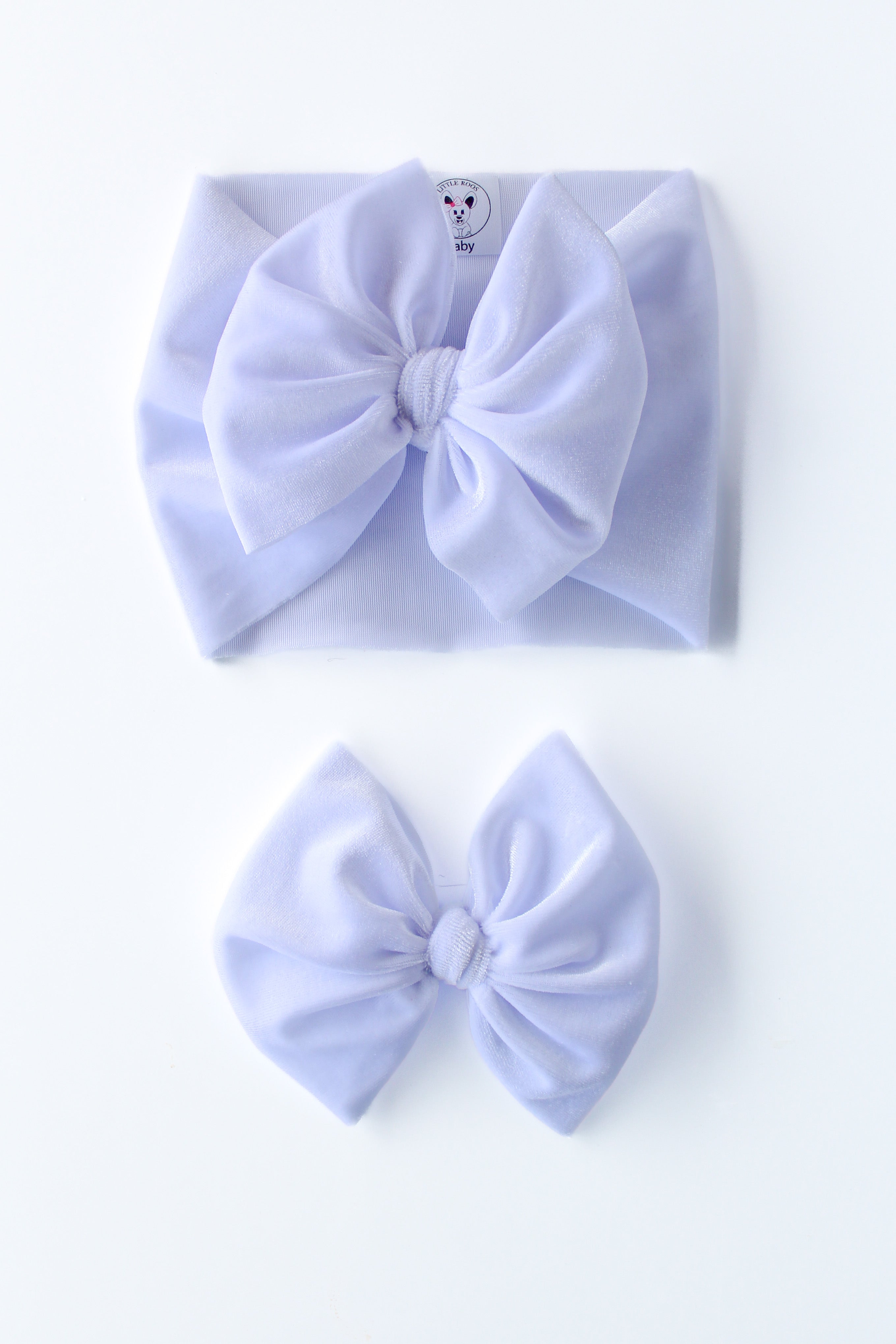 White - Velvet Hair Bow - Made to Order – Little Roo's MN, LLC