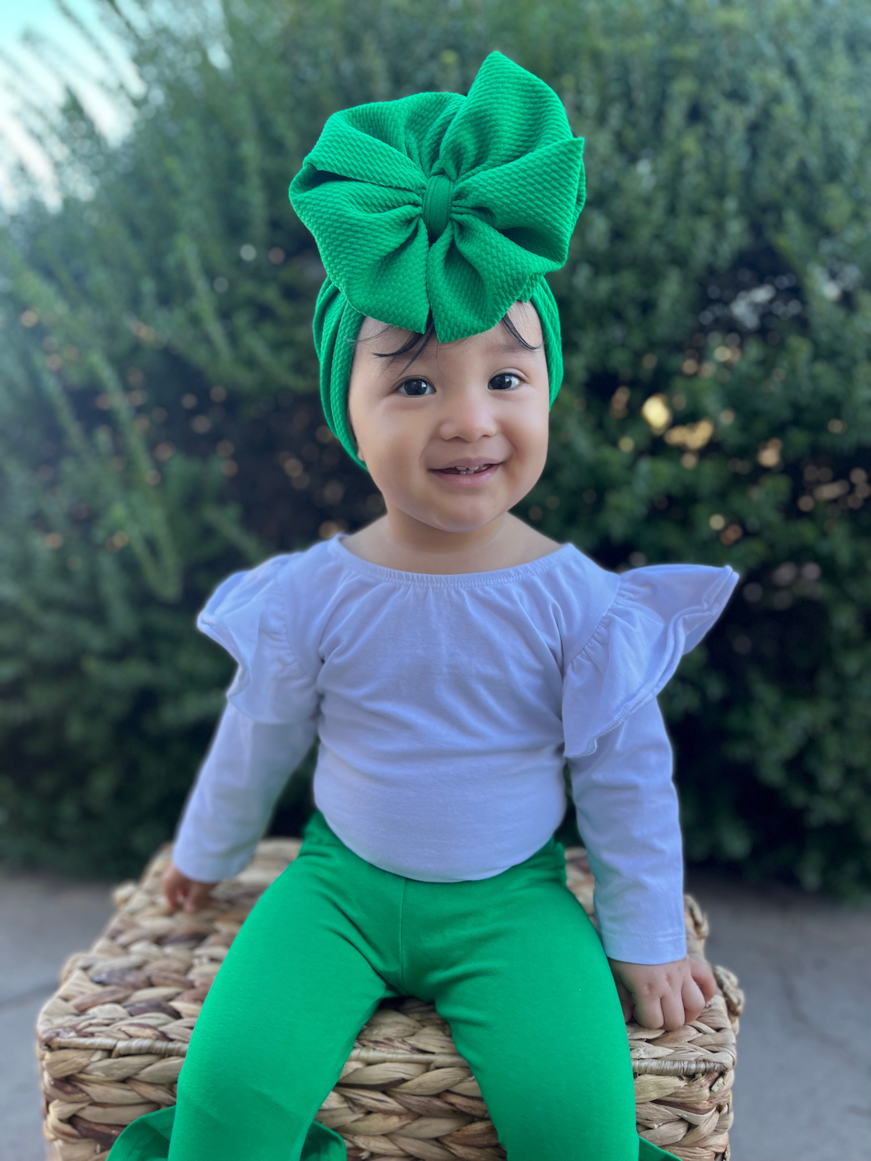 Kelly Green - Double Loop Bow - Made to Order – Little Roo's MN, LLC