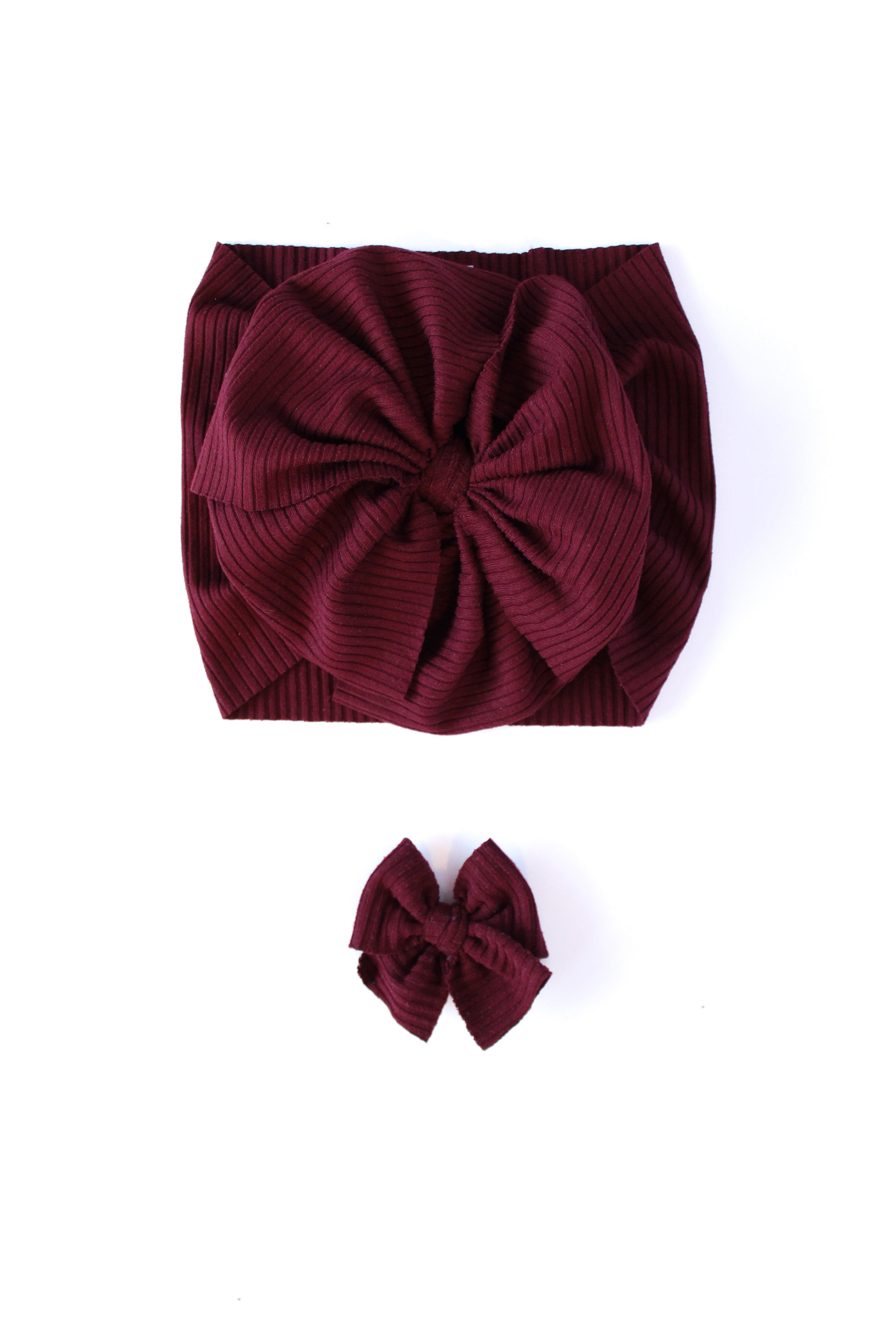 Cabernet - Ribbed Hair Bow - Made to Order – Little Roo's MN, LLC